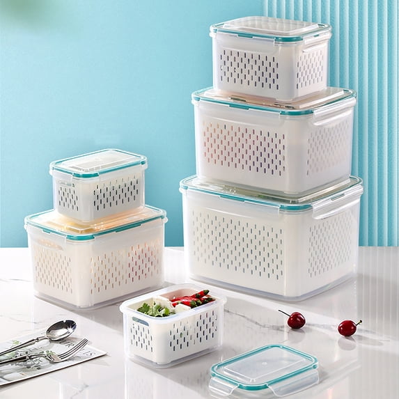 Portable 3-in-1 Refrigerator Storage Container Set | Leakproof Food ...