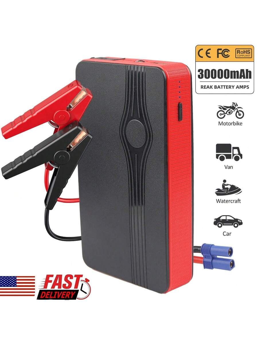 Portable 30000mAh Car Jump Starter Booster Jumper Box Power Bank ...