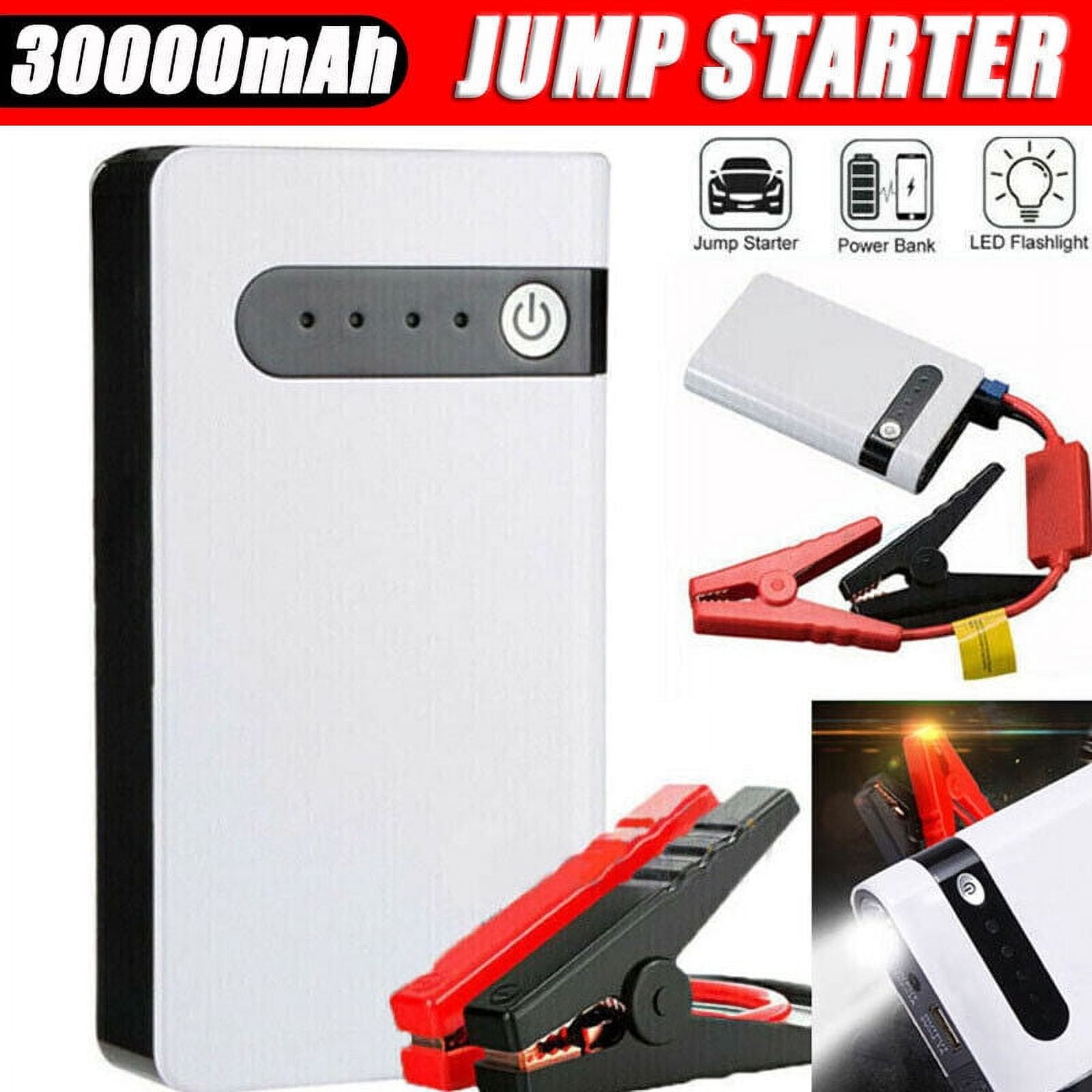 Portable 30000mAh Car Jump Starter Booster Jumper Box Power Bank ...