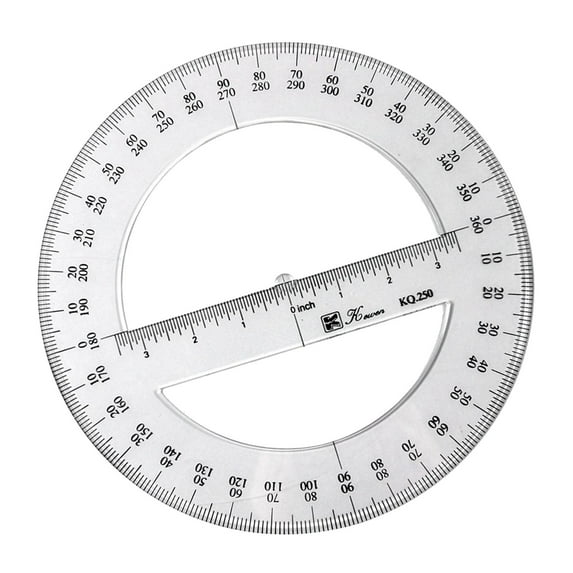 Portable 360 Degree Protractor Arm Ruler Angle Measurement Clear 9.8 ...
