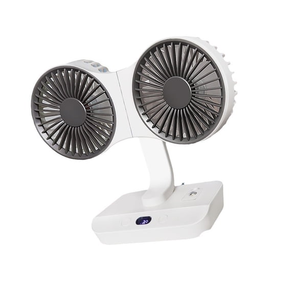 Portable 360 Degree Rotating Table Fan Energy Saving Double Head ...