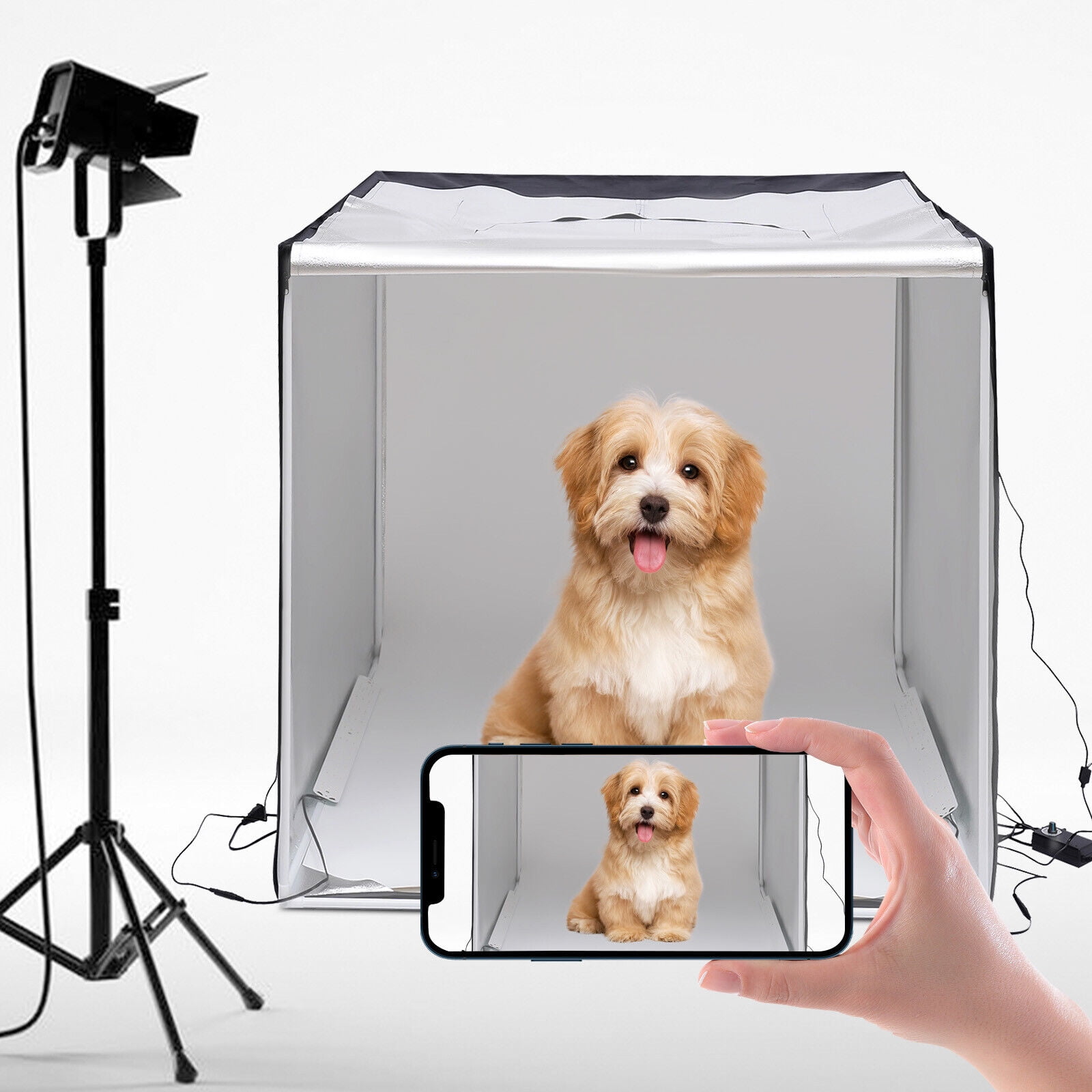 Portable 39" Square LED Photo Light Box Lighting Tent Room Kit Cube ...