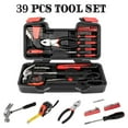 Portable 39pcs Red Basic Tool Set Household Mechanics Tool Kit with ...