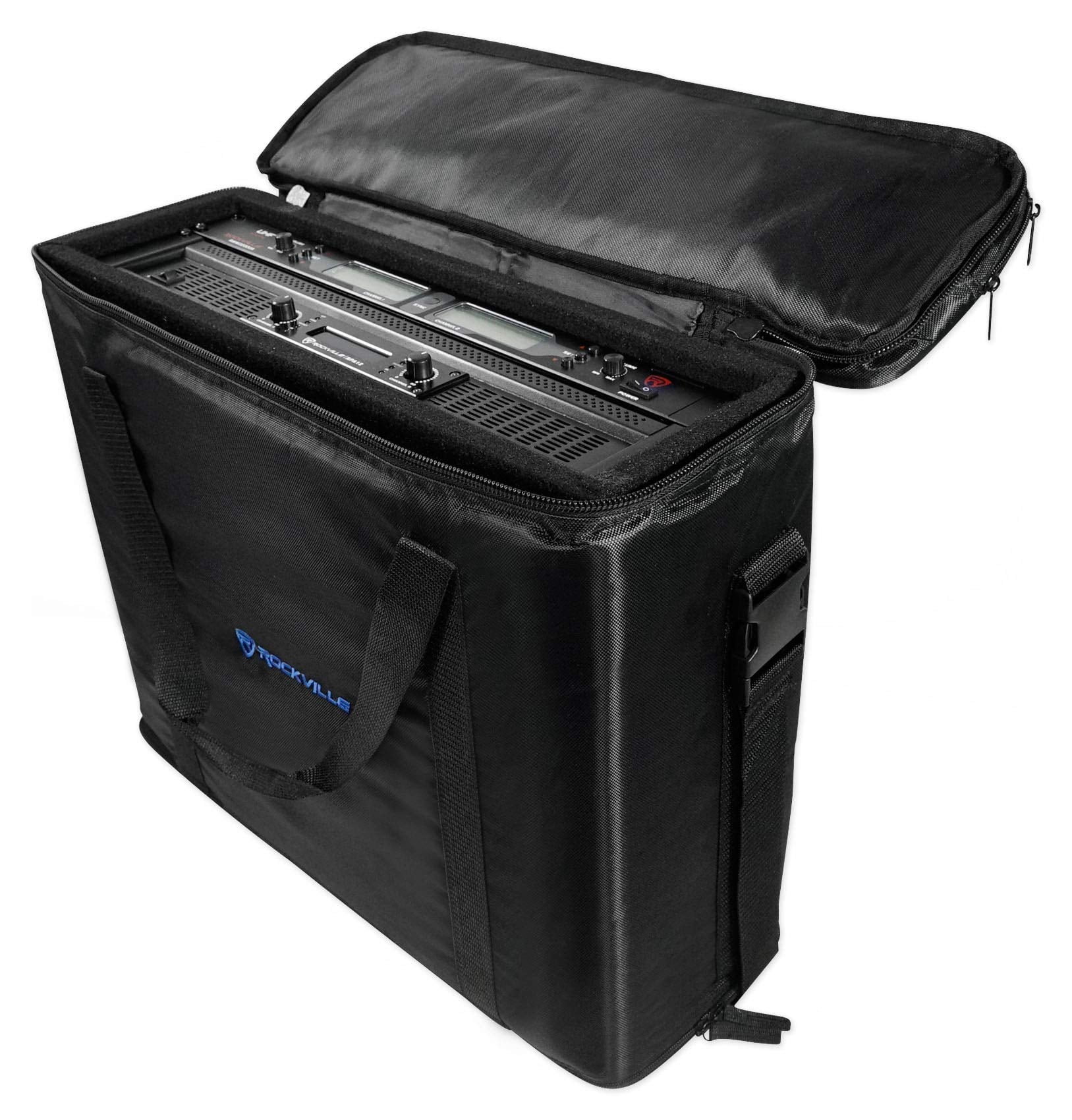 Portable 3U Rack Case with 16 Inch Depth, Heavy Duty Ballistic Nylon ...