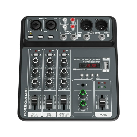 Portable 4 Channel Sound Mixer Built-in Headphone Output Port for ...