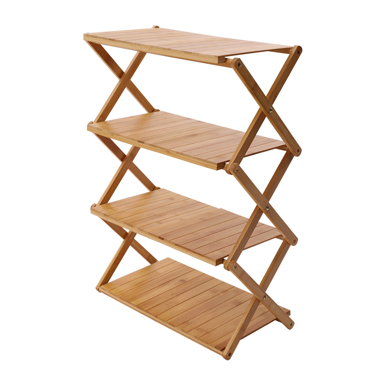 Portable 4-Tier Picnic Table, Foldable Storage Rack Outdoor/Indoor ...