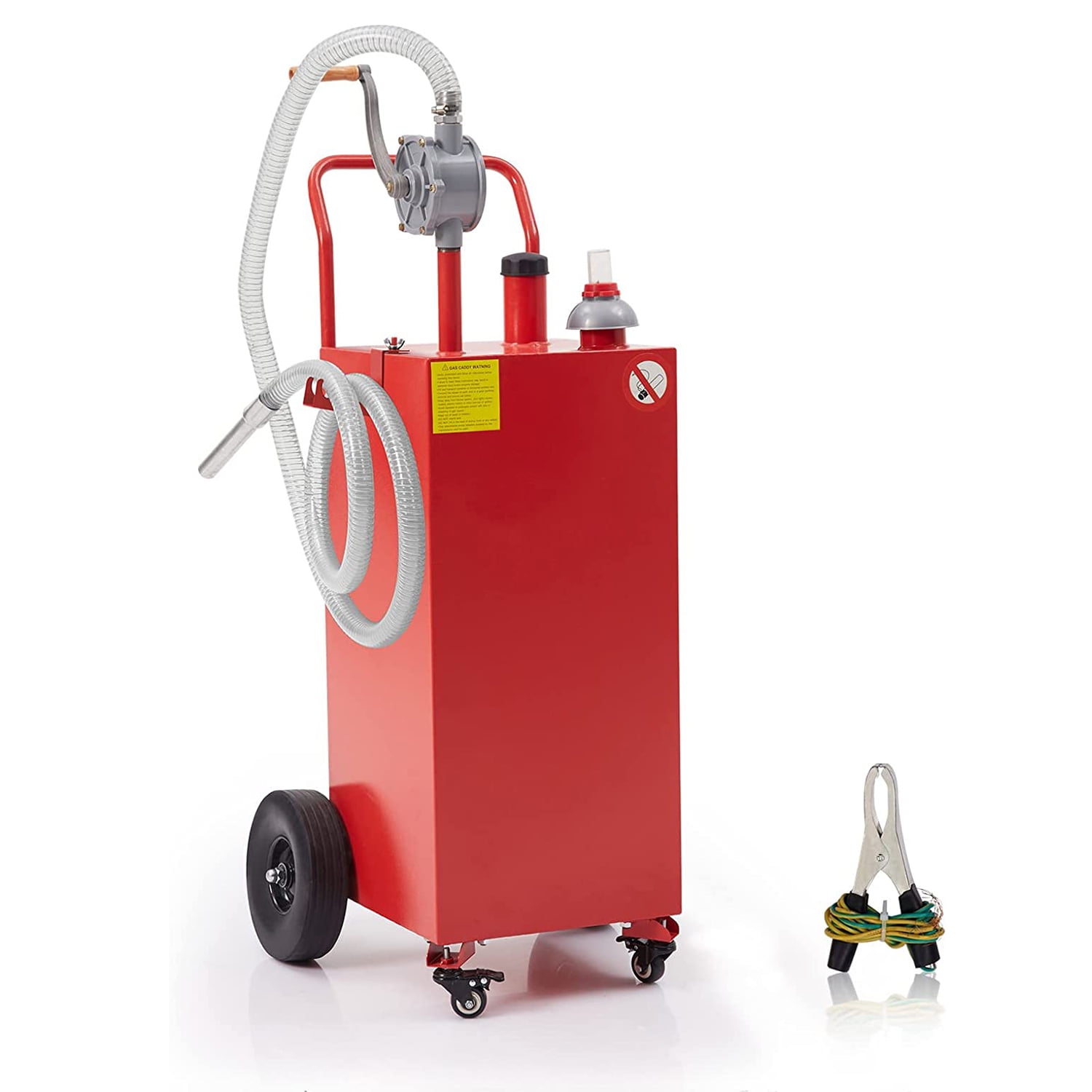 40 Gallon Portable Gas Caddy with Pump, Fuel Storage Tank, Transfer ...