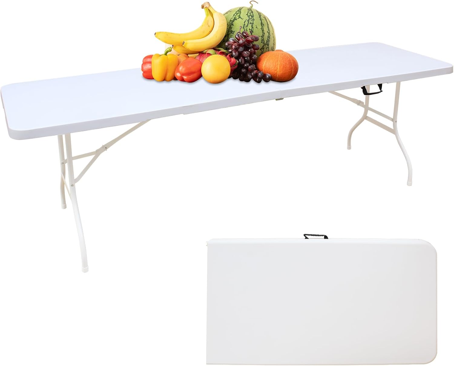 Portable 4Ft Adjustable Height Plastic Folding Table, Heavy Duty Fold ...