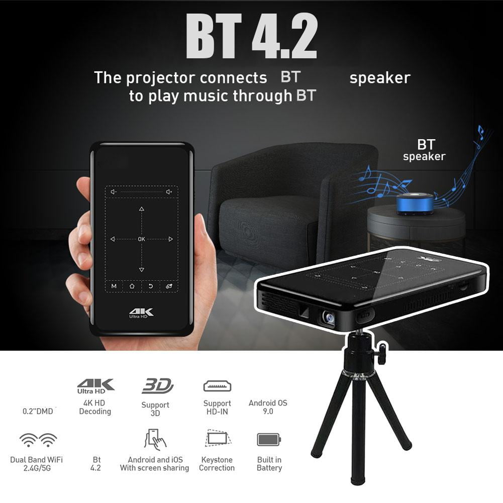 Portable 4K DLP Mini Projector With WIFI Bluetooth 1080P 8G Theater 3D ...