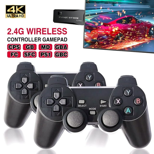 Portable 4K TV Video Retro Game Console 2.4G Wireless Controller Family ...