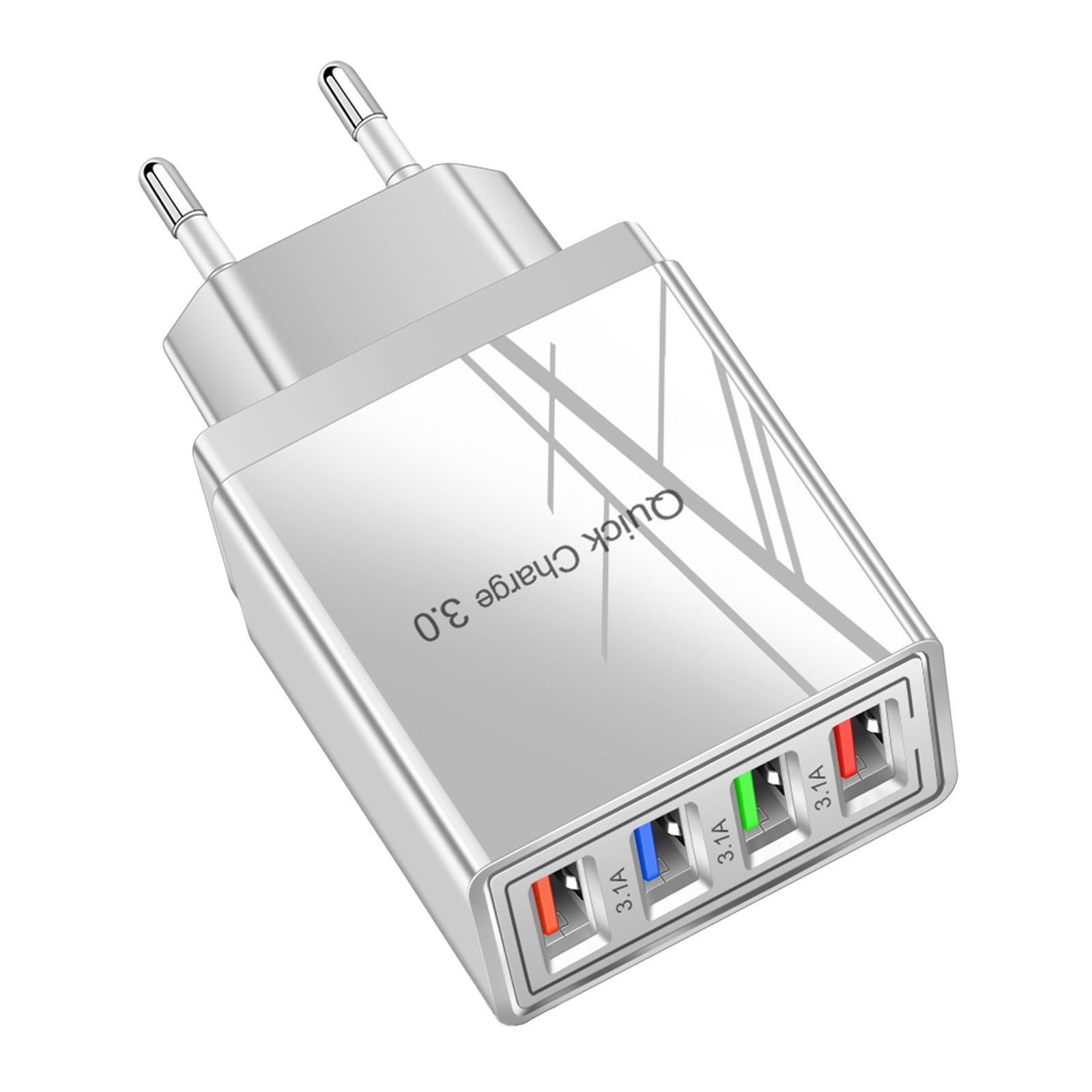 Portable 4USB Mobile Phone Charger 5V3A Flat Travel Charger Plug Wall ...