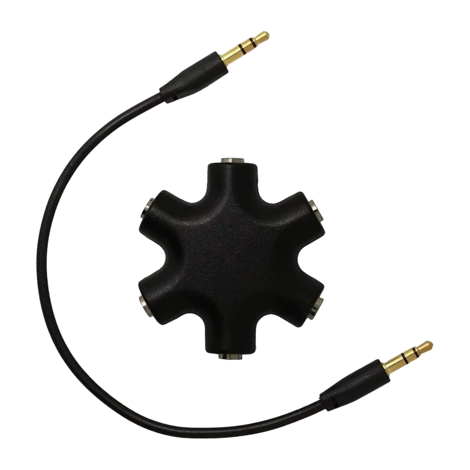 Portable 5 Output Music Splitter 3.5mm Male To 5 Female Adapters ...