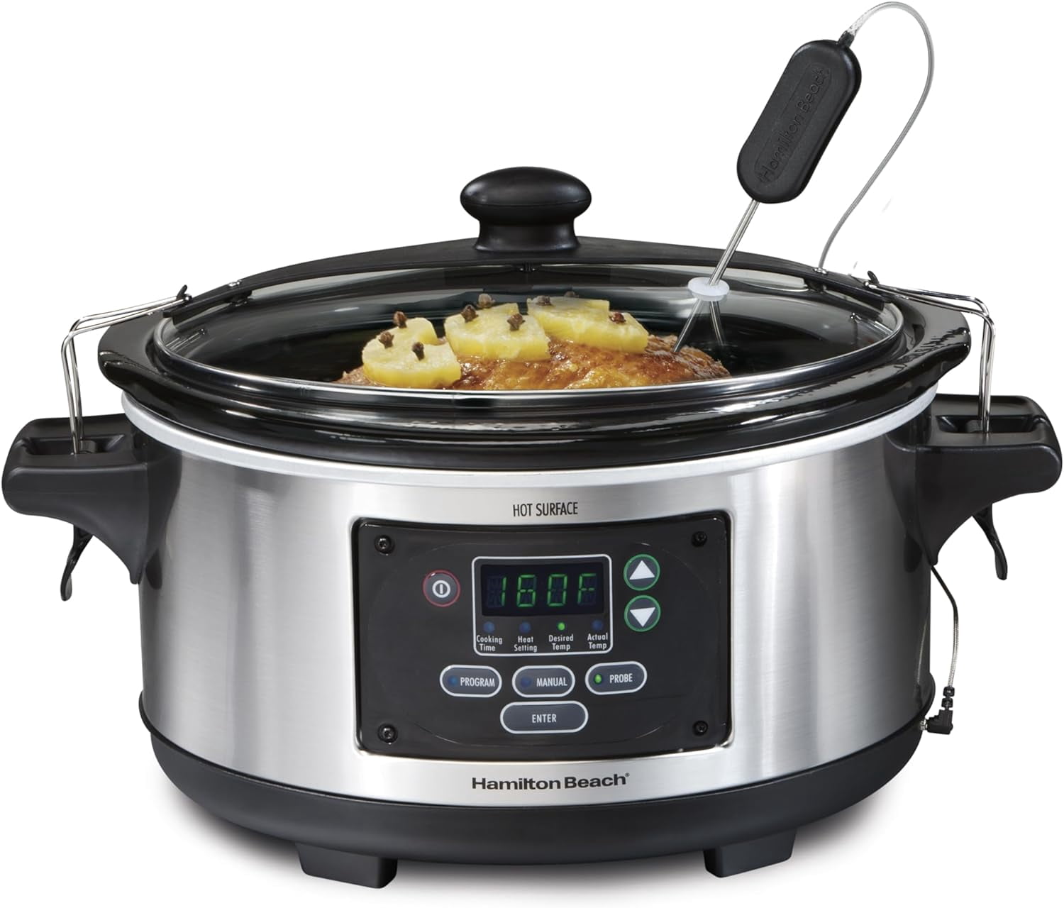 Portable 6 Quart Set & Forget Digital Programmable Slow Cooker with Lid ...