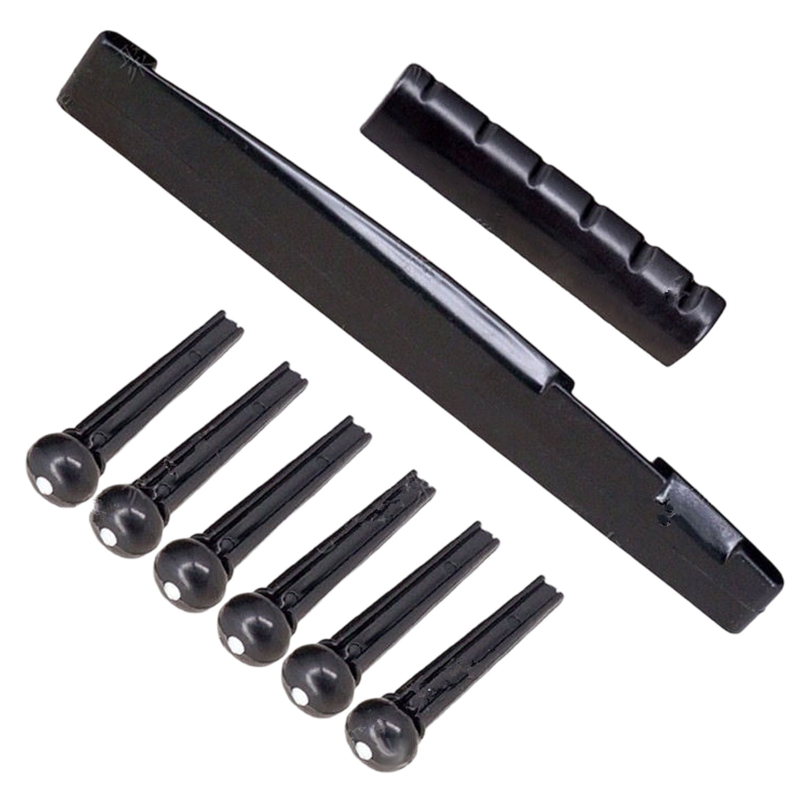 Portable 6 String Bridge Pins Saddle Nut Acoustic Cattle Tailpiece For ...