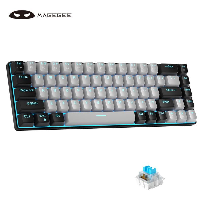 Portable 60% Mechanical Gaming Keyboard, Compact 68-Key Mini Keyboard ...