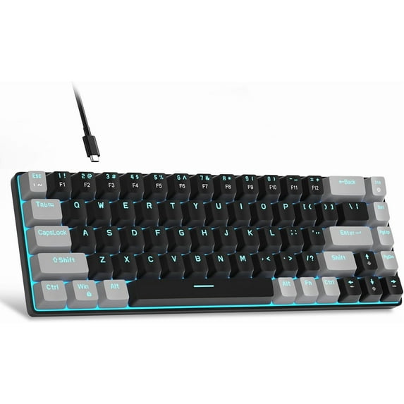 Portable 60% Mechanical Gaming Keyboard, MK-Box LED Backlit Compact 68 ...