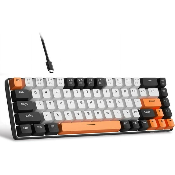 Portable 60% Mechanical Gaming Keyboard, MK-Box LED Backlit Compact 68 ...
