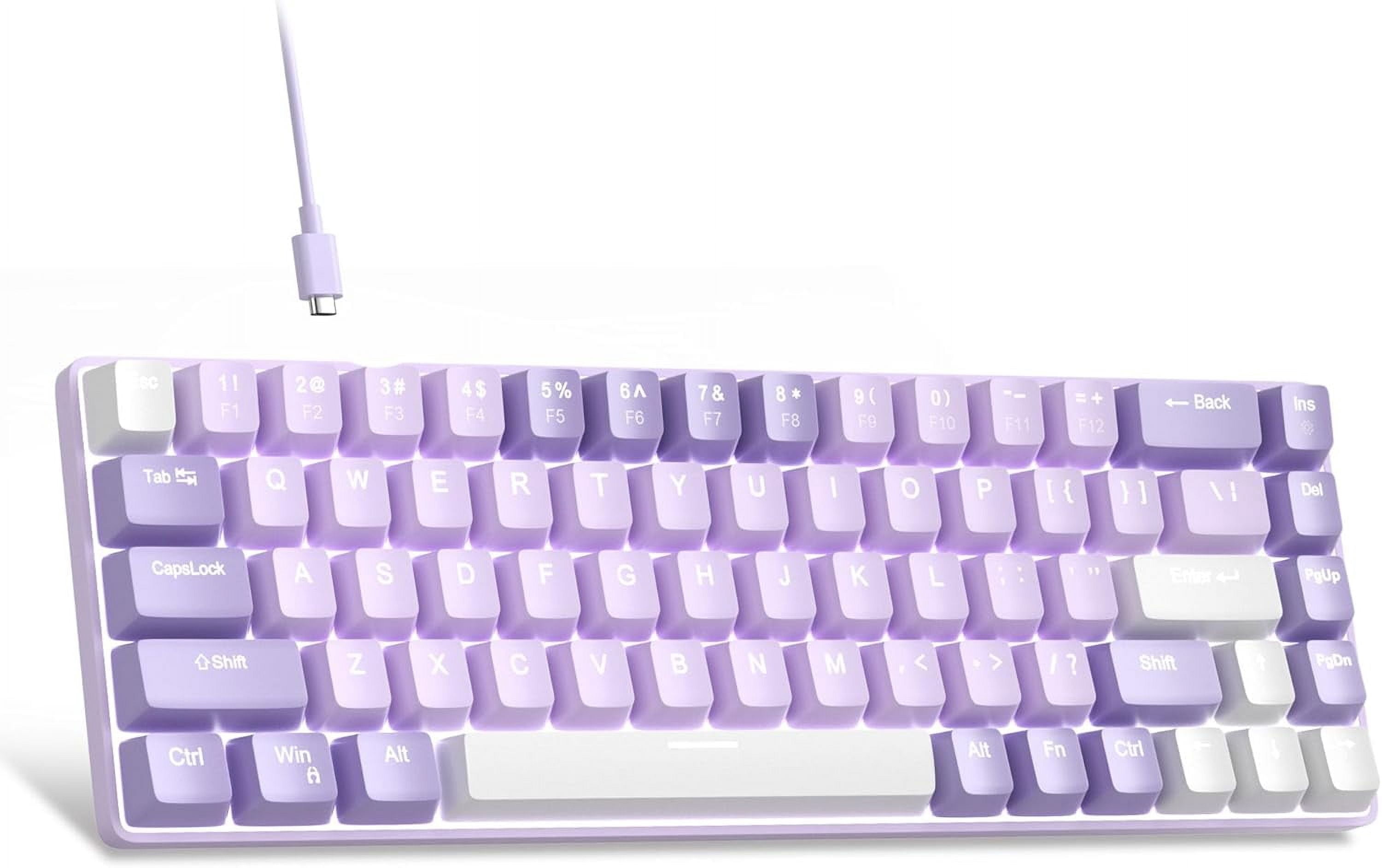 Portable 60% mechanical gaming keyboard, MK-Box LED backlit compact 68 ...