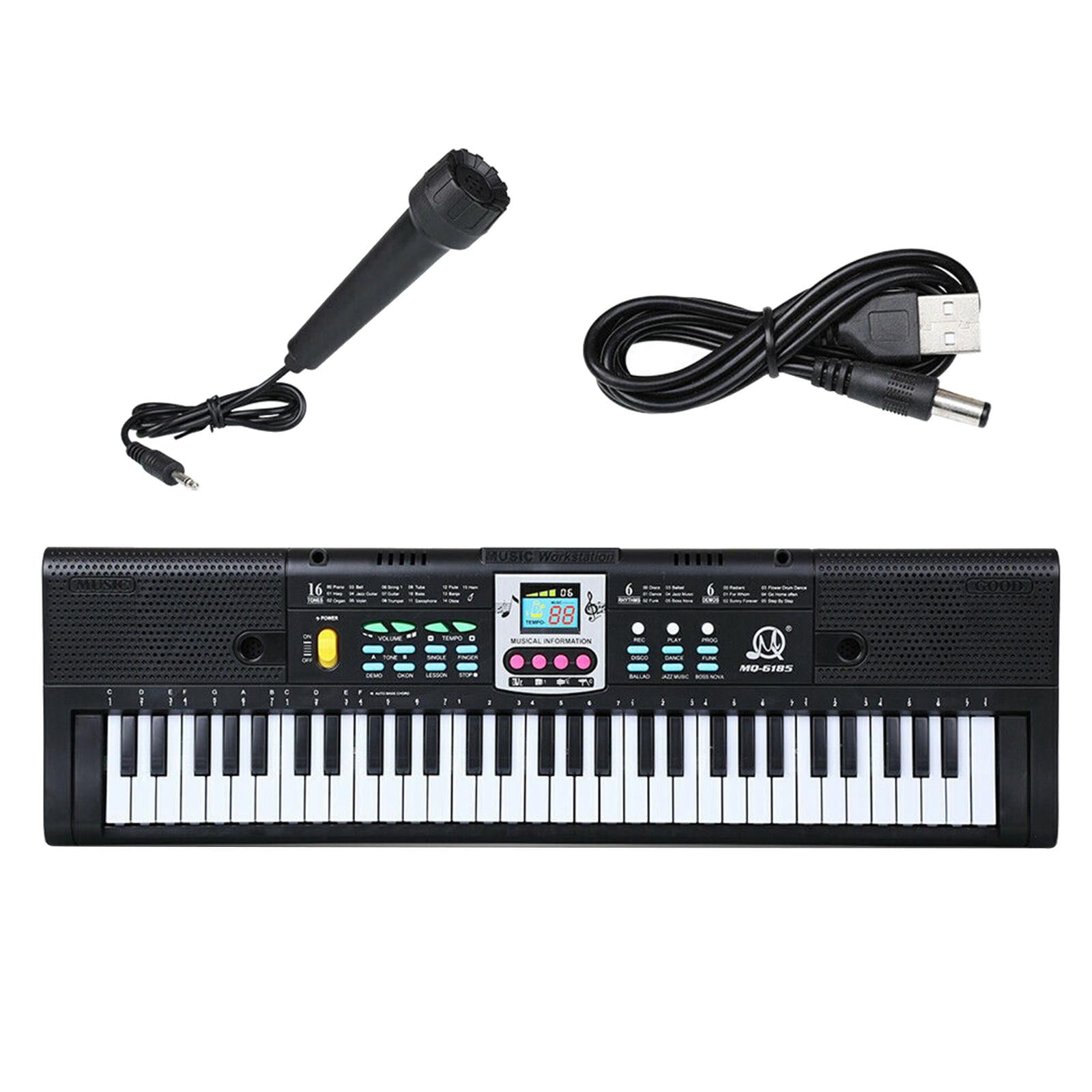 Compact 61-Key Electronic Keyboard with USB, Digital Piano Organ ...