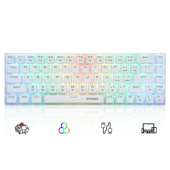Portable 65% Mechanical Gaming Keyboard, E-YOOSO Z-686 Customizable Per ...