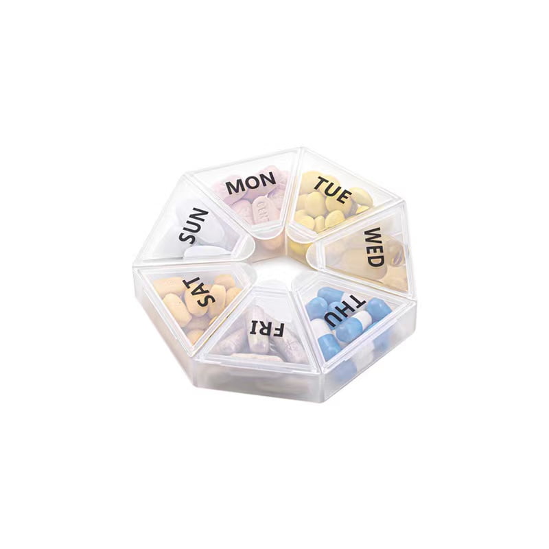 Portable 7-Compartment Diamond-Shaped Weekly Pill Organizer, Vitamin ...