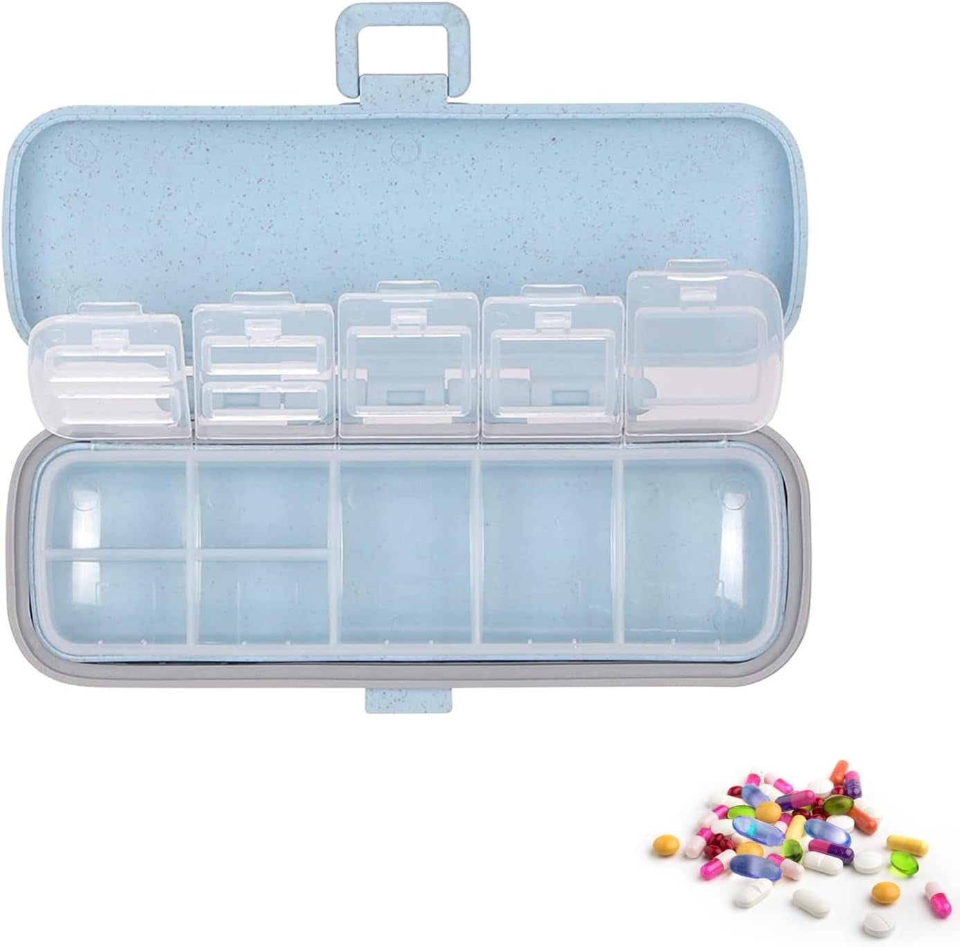 Portable 7 Compartments Pill Box 7 Day Pill Organiser Weekly Tablet Box ...