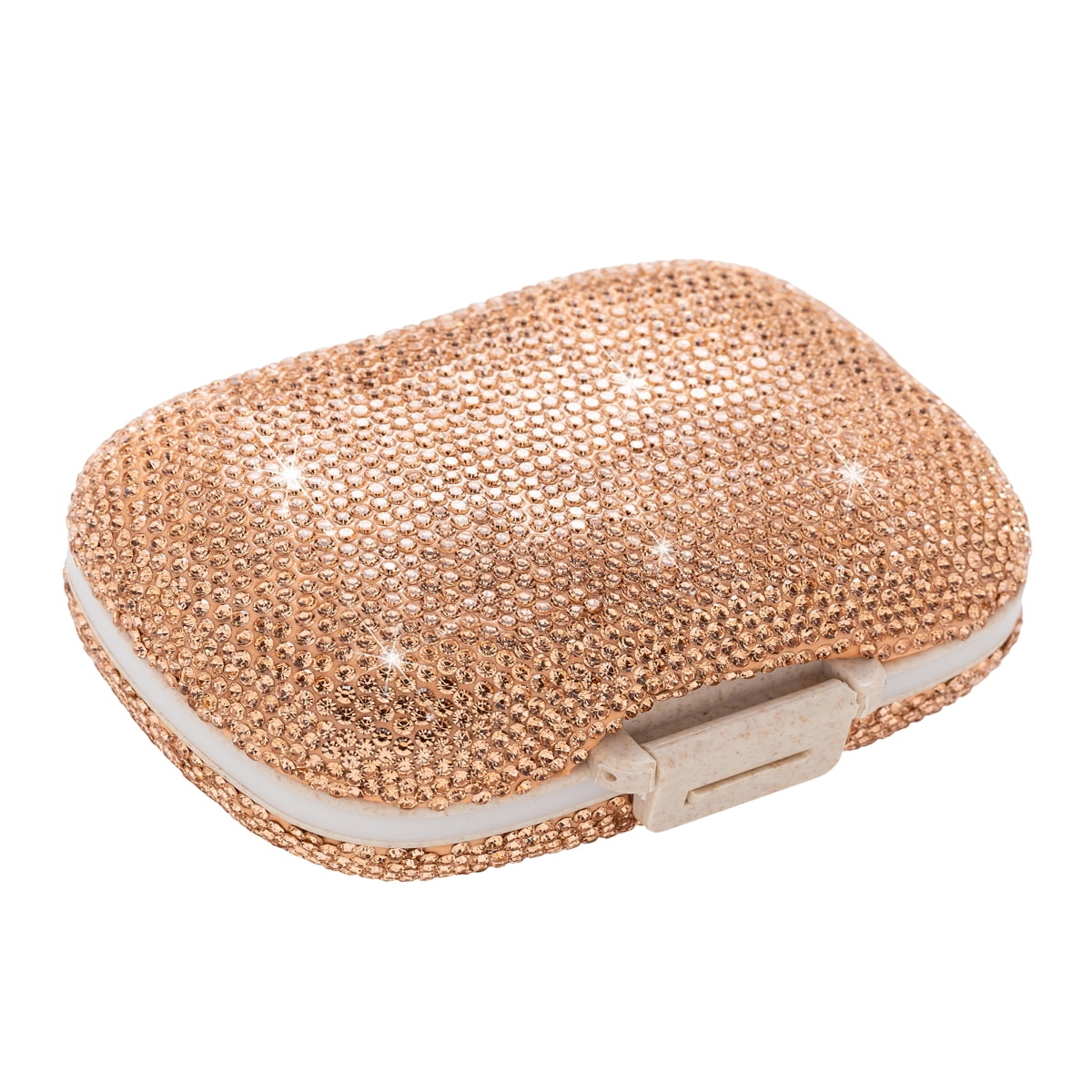 Portable 8 Compartments Daily Pill Organizer, Bling Crystal Diamond ...