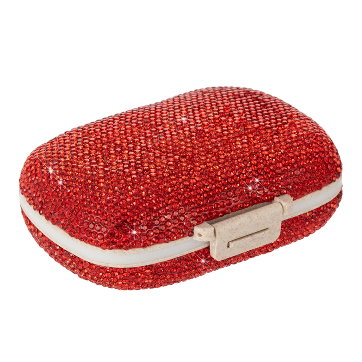 Portable 8 Compartments Daily Pill Organizer, Bling Crystal Diamond ...