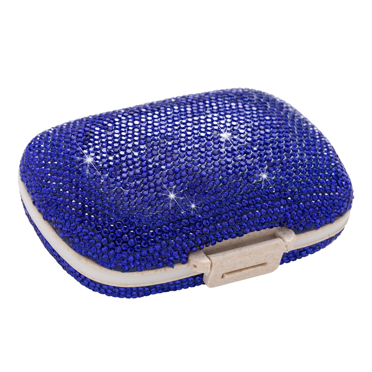 Portable 8 Compartments Daily Pill Organizer, Bling Crystal Diamond ...