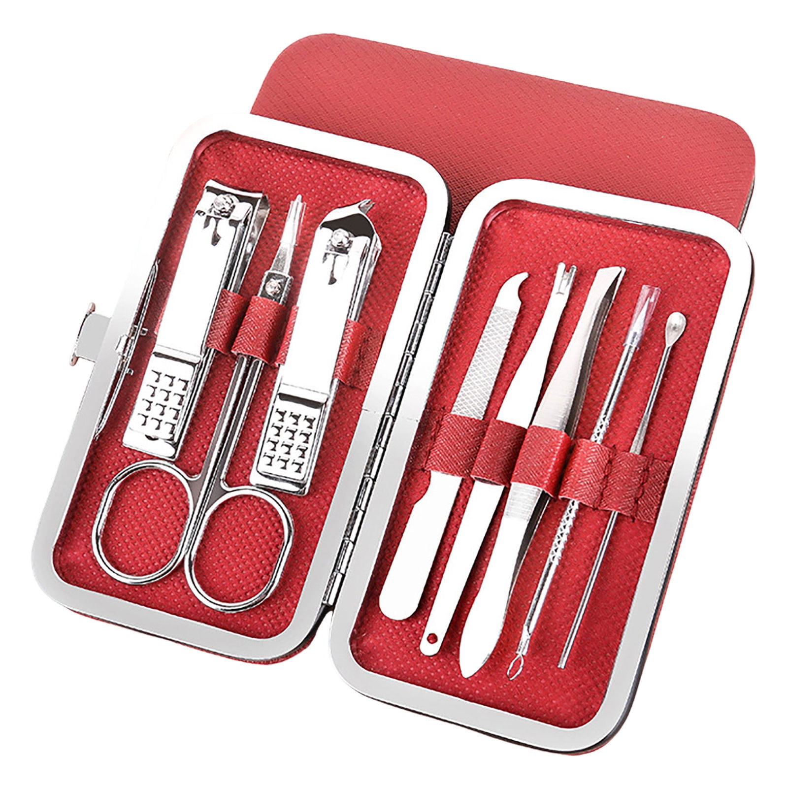 Portable 8 Piece Nail Set Stainless Steel Manicure Pedicure Tools for ...