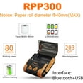Portable 80mm POS Printer, Mobile Thermal Receipts Printer, USB ...