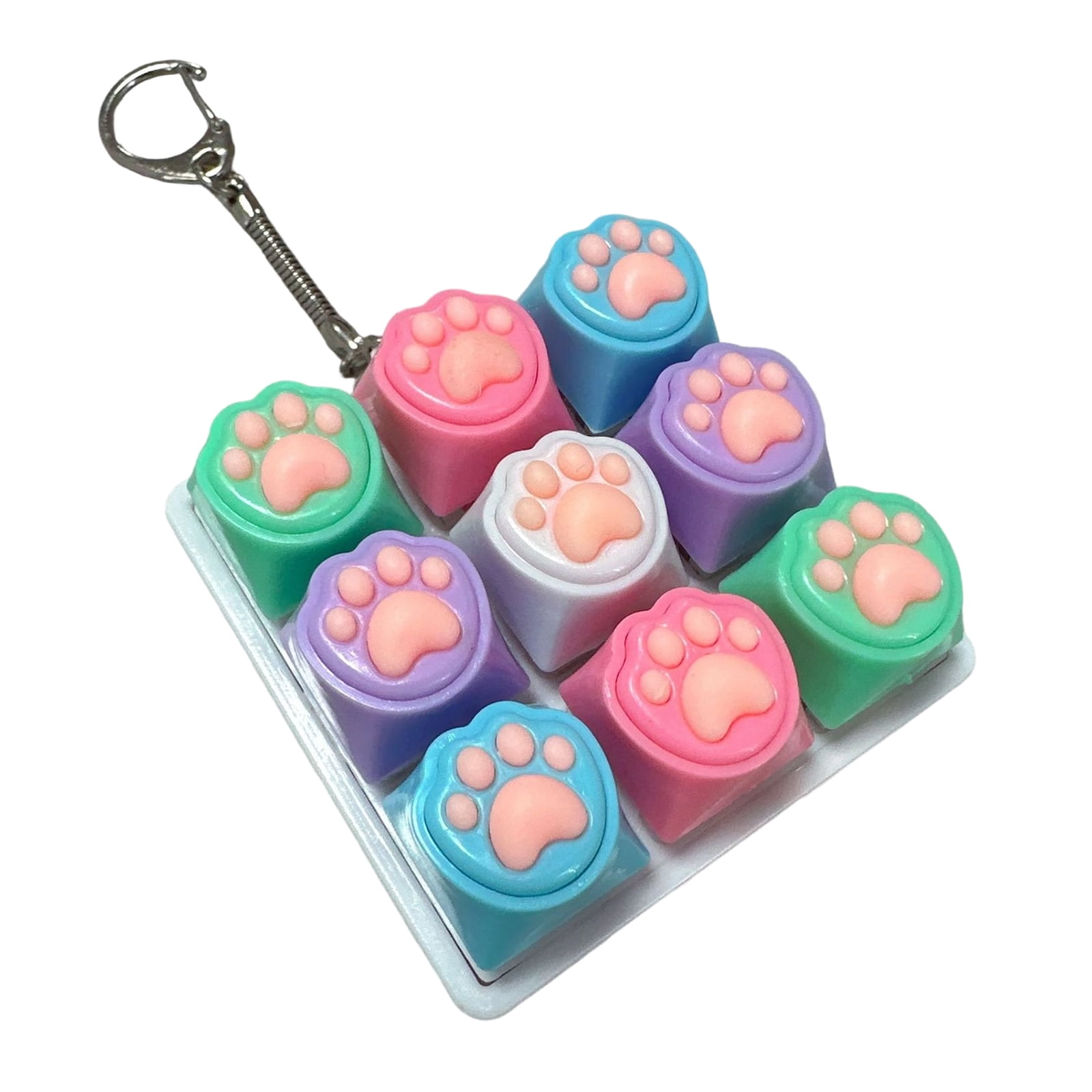Portable 9 Key Keycaps Toy Switches Tester Keychain Tactiled Feedbacks ...