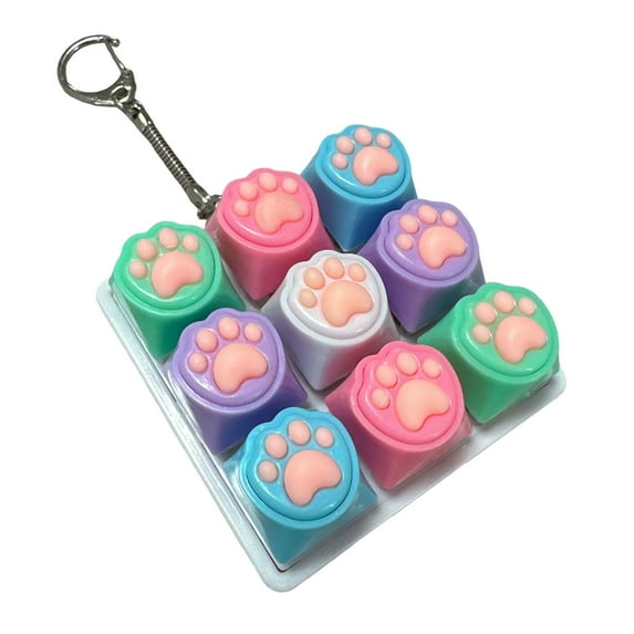 Portable 9 Key Keycaps Toy Switches Tester Keychain Tactiled Feedbacks ...