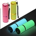 Portable 9 LED Glow in Dark Flashlights 4 Pack Rubber Coated Small ...