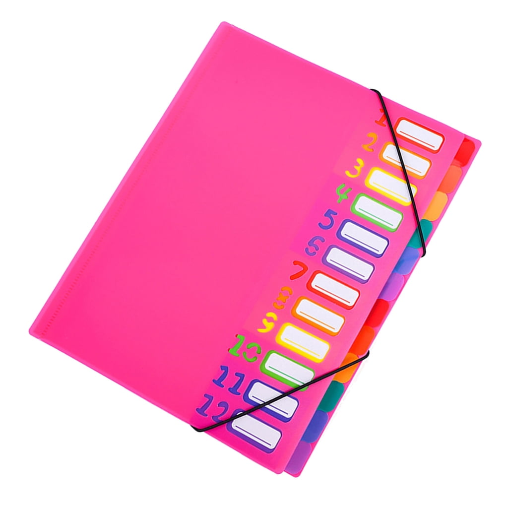 Portable A4 Expanding Document Organiser 12-Compartment Elastic Band ...