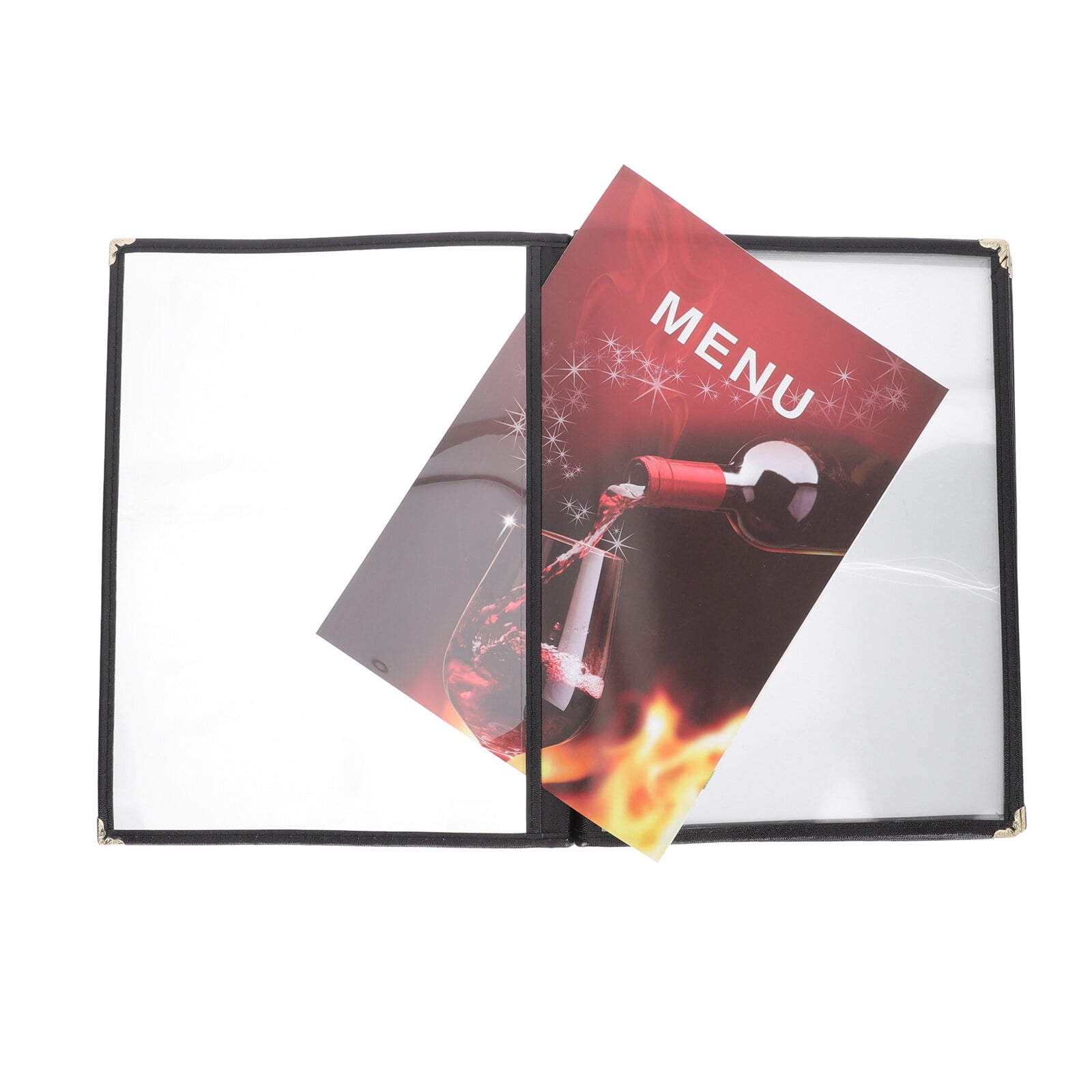 FUEENIRVA PVC Black Menu Folder for Restaurant Waterproof Menu Book ...