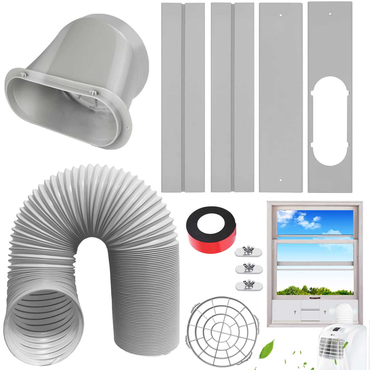 Portable AC Window Vent Kit for Sliding Windows, Adjustable Vertical ...