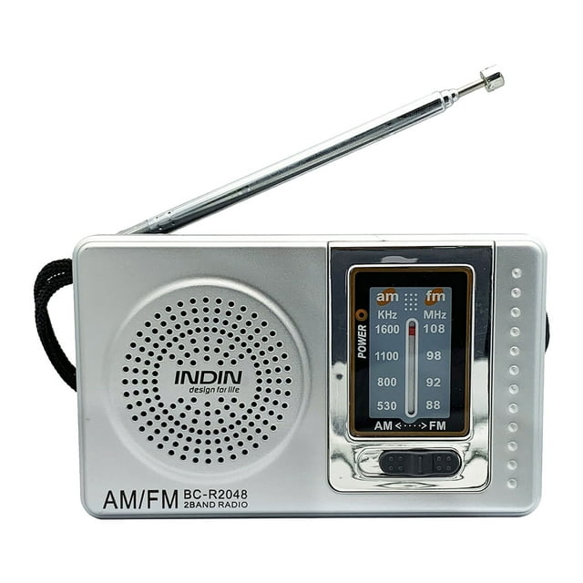 Portable AM/FM Mini Radio with Telescopic Antenna - Battery - Powered ...