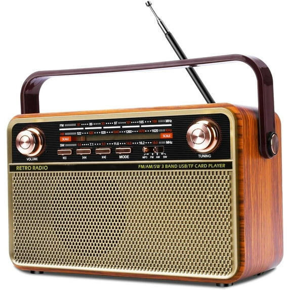 Portable AM FM Radio, Rechargeable Small Bluetooth Speaker Portable ...