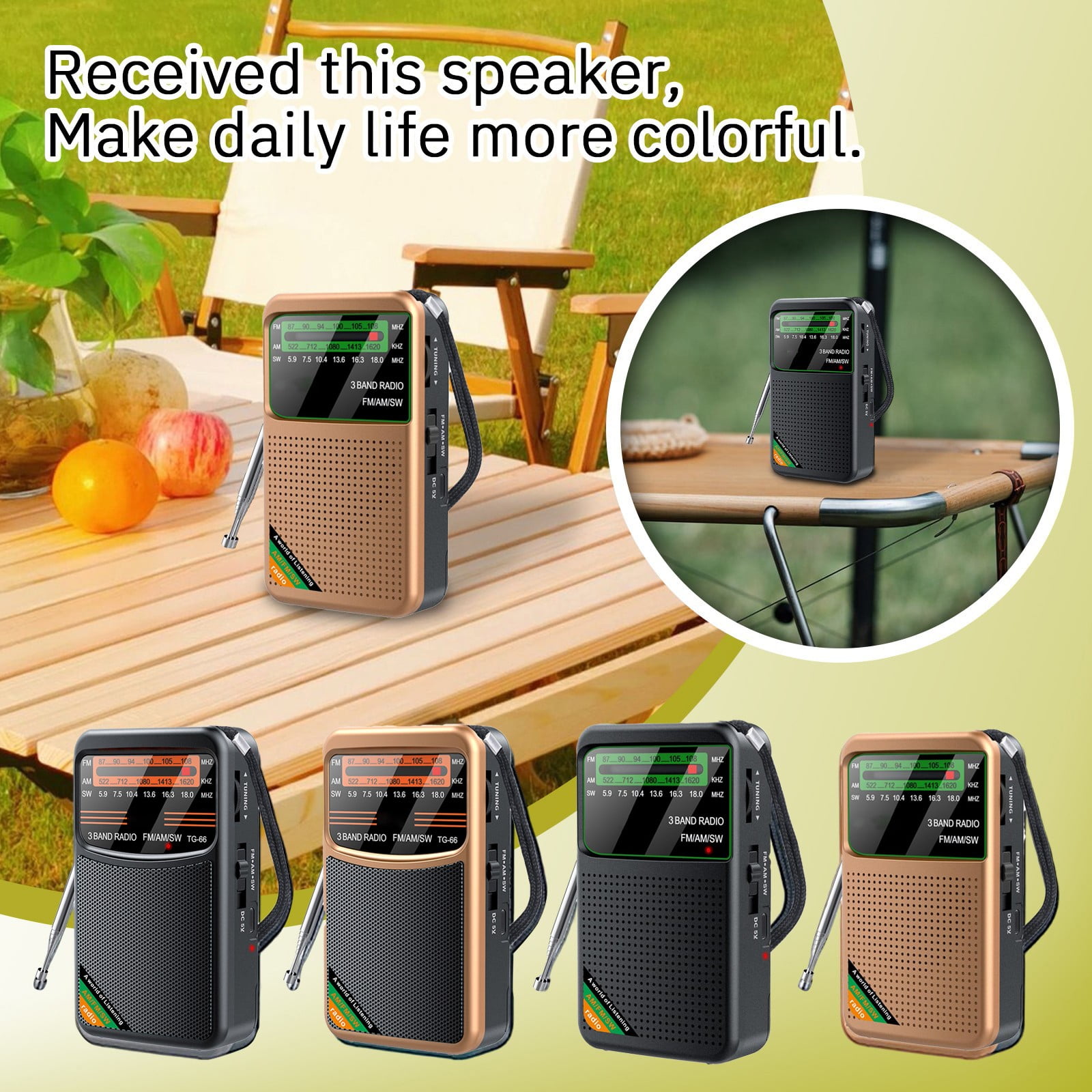 Portable AM/FM/SW Shortwave Radio - Retro Transistor Design with 3W ...