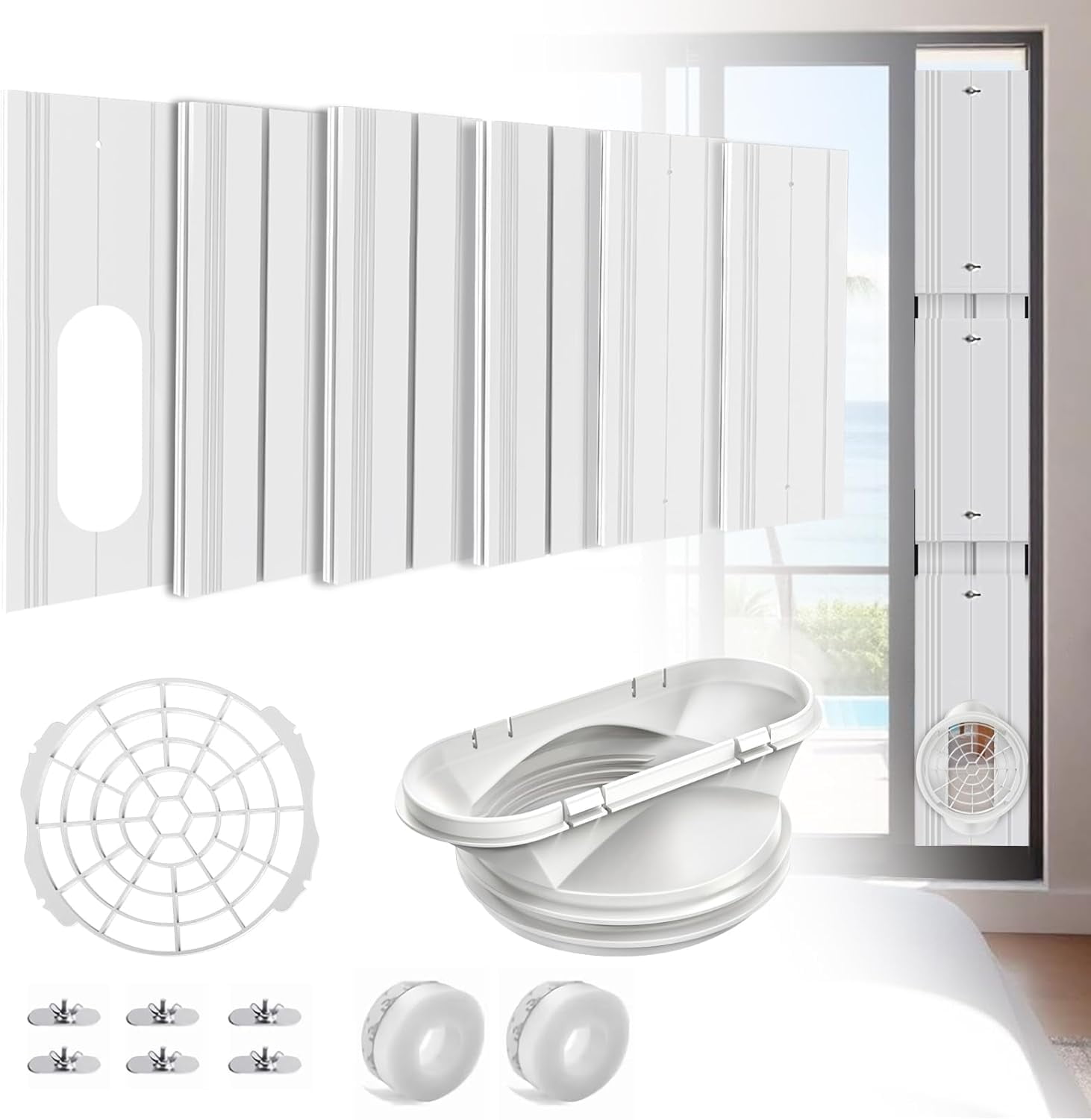 Portable Ac Window Vent Kit - Adjustable Window Seal Panel for 5.1"/5.9 ...