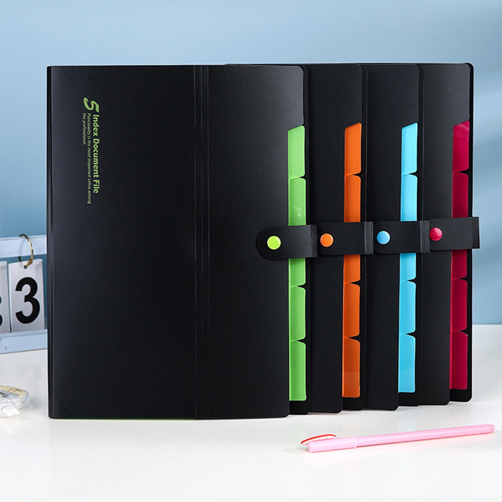 Portable Accordion Folder with Bungee Closure Secure Snap Design Letter ...