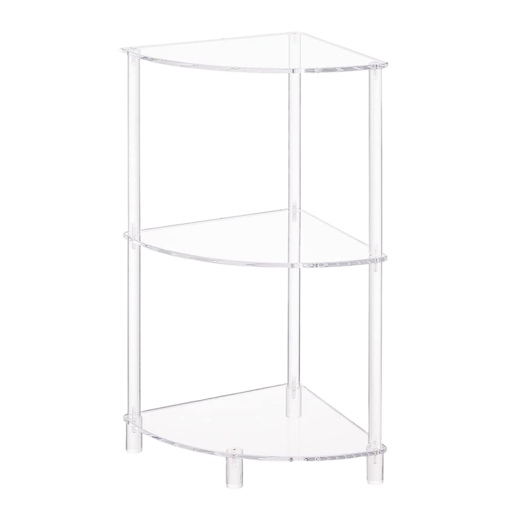 Portable Acrylic Corner Shelf Table with Three Tiers for Efficient Use ...