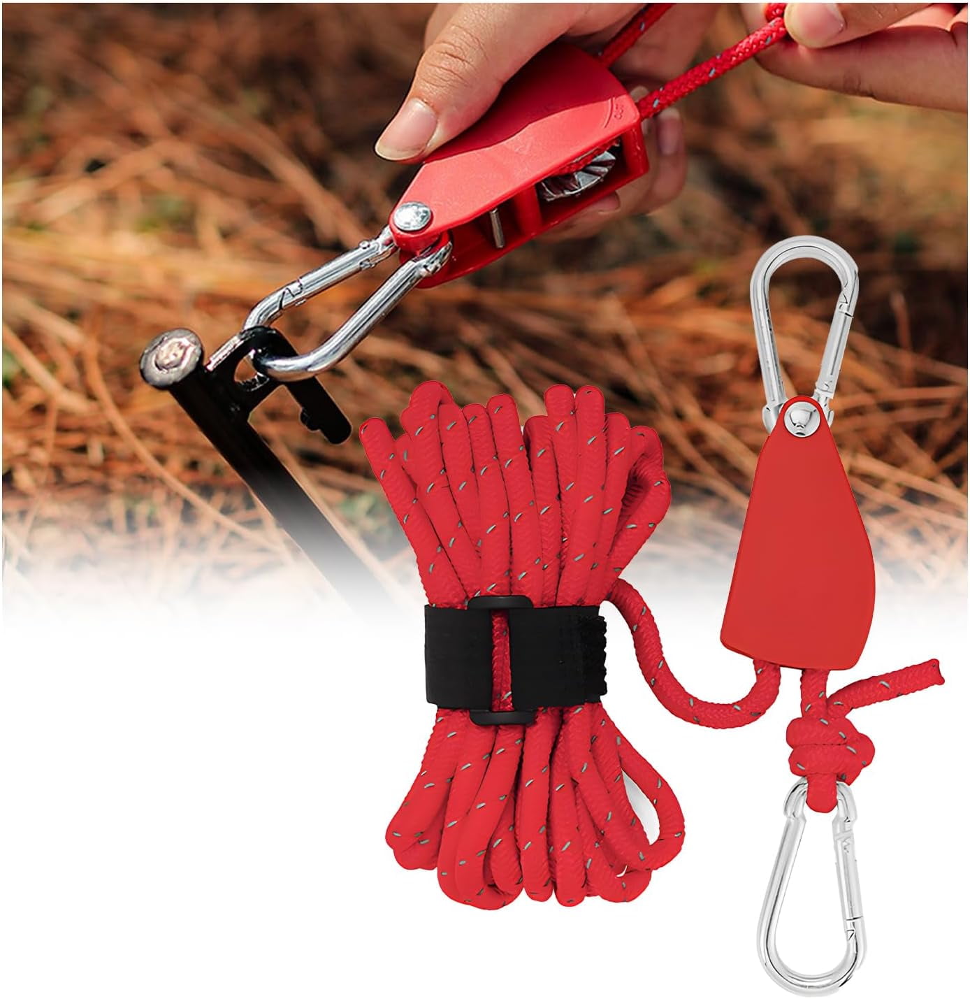Portable Adjustable Fix Tent High Strength Fast Release Pulley Camping ...