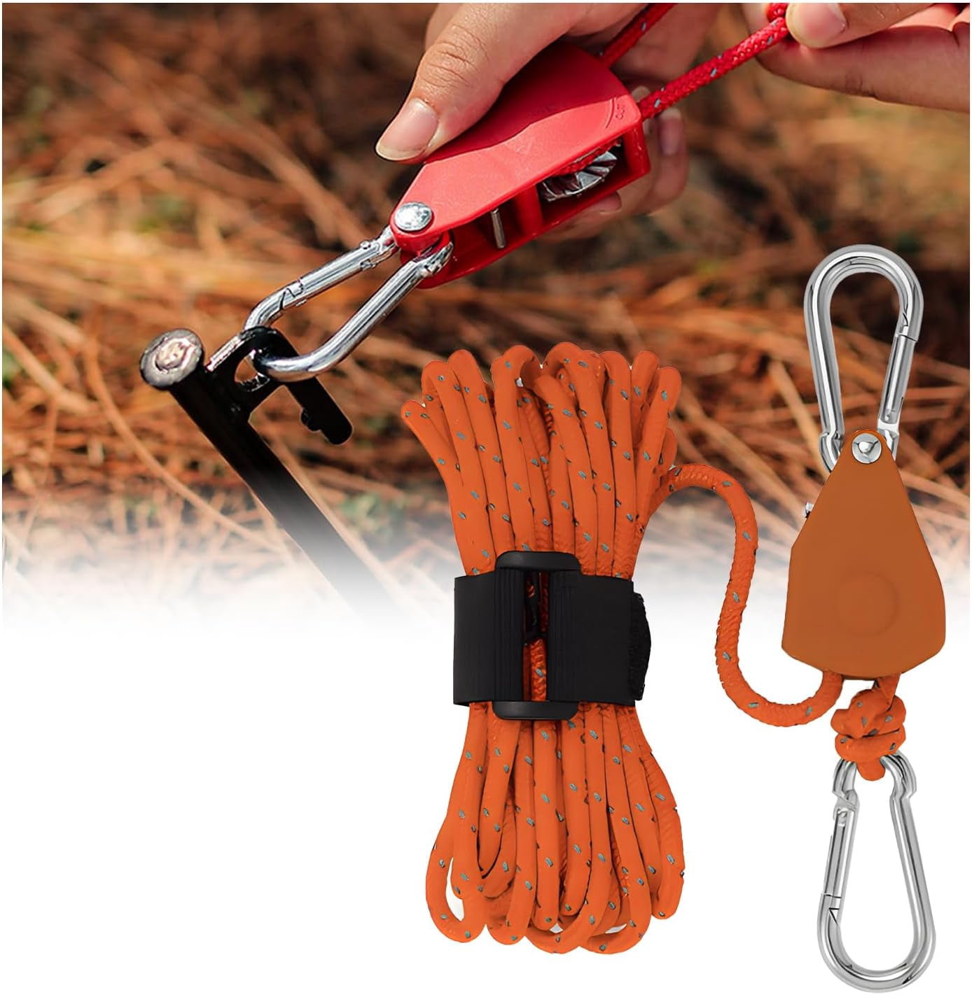 Portable Adjustable Fix Tent High Strength Fast Release Pulley Camping ...