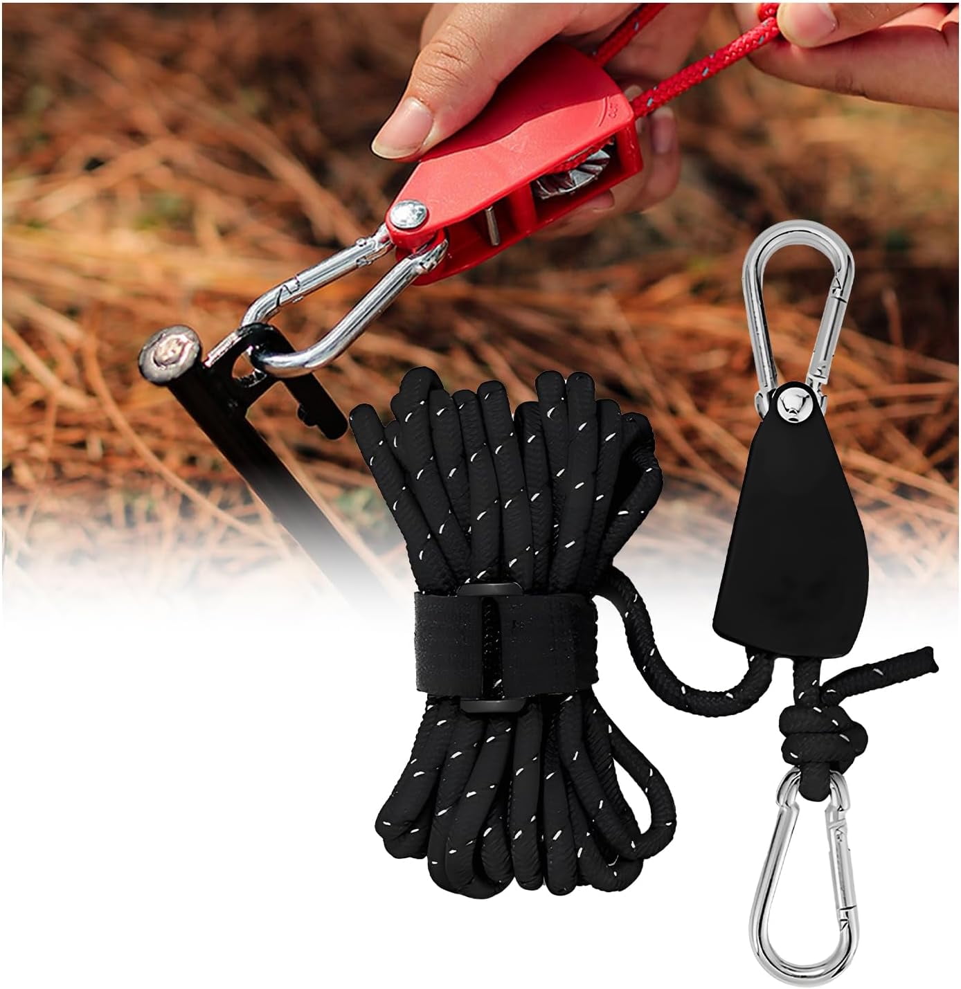 Portable Adjustable Fix Tent High Strength Fast Release Pulley Camping ...