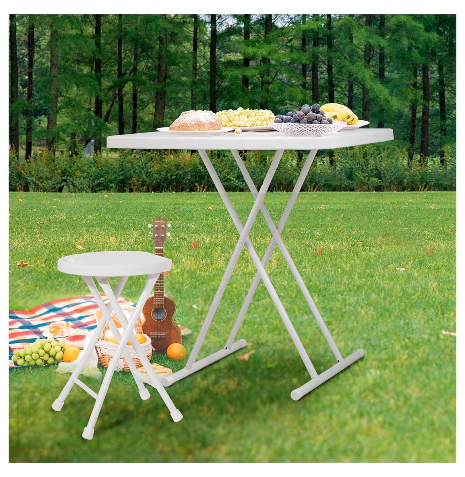 Portable Adjustable Folding Laptop Table TV Tray Plastic Foldable Desk ...