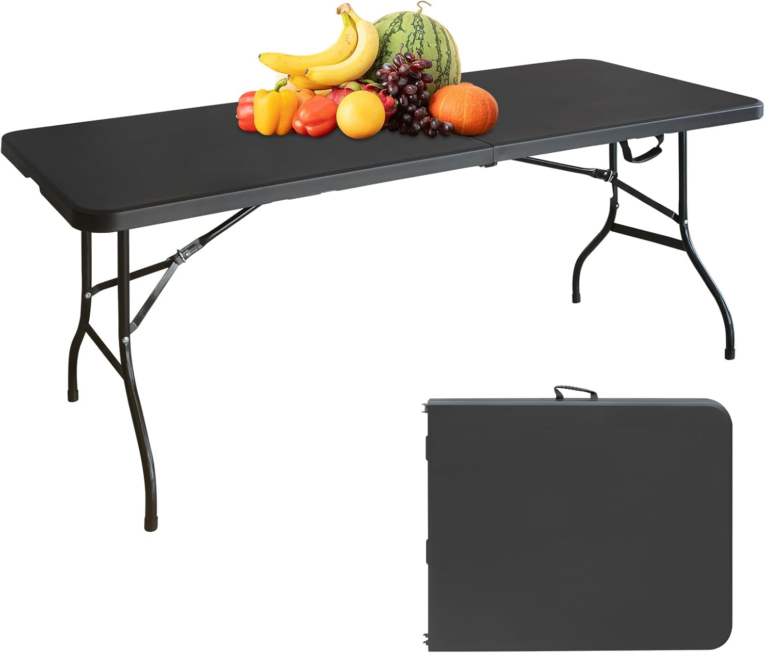 Portable Adjustable Height Plastic Folding Table – Heavy Duty Fold-in ...