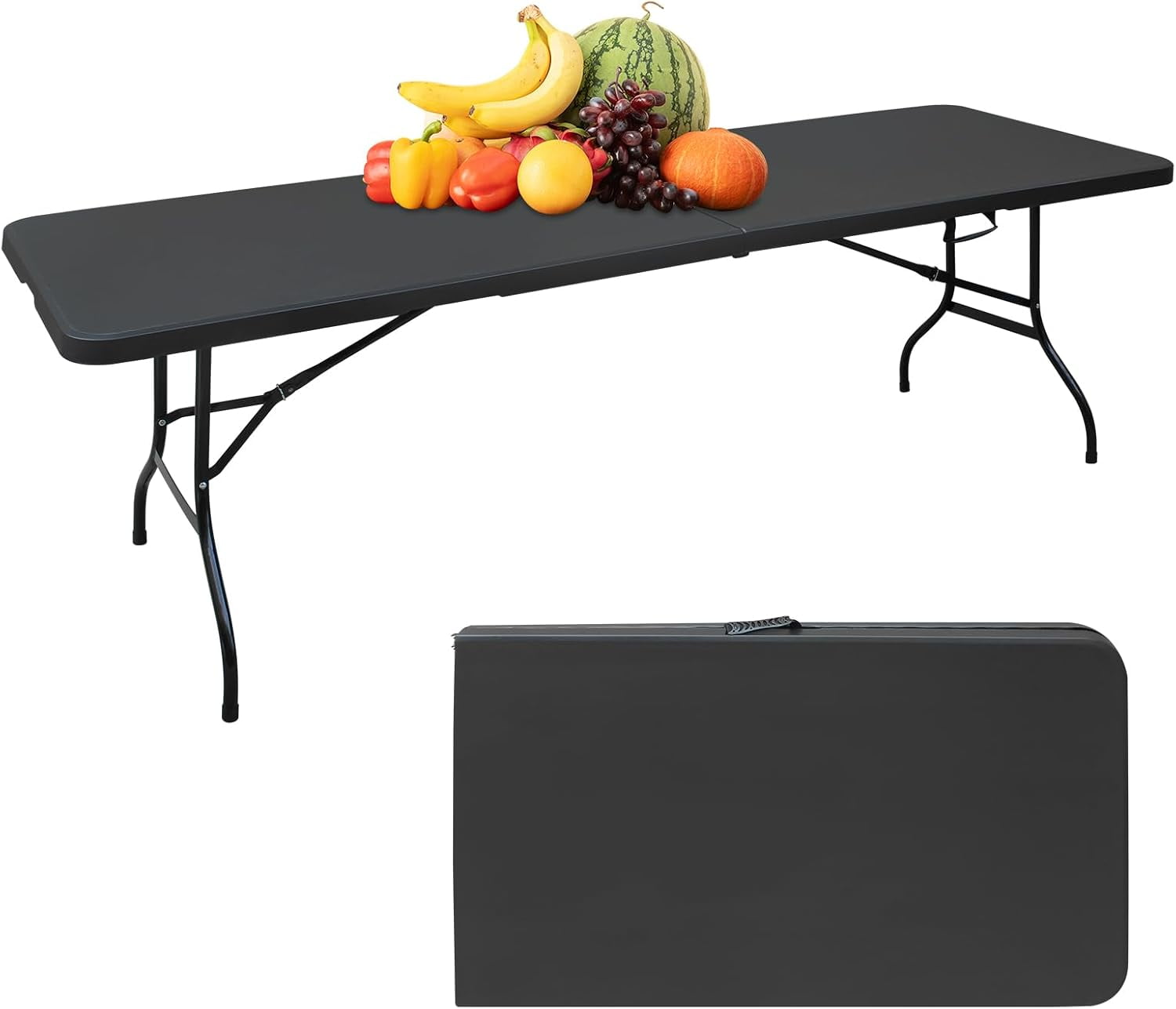 Portable Adjustable Height Plastic Folding Table – Heavy Duty Fold-in ...
