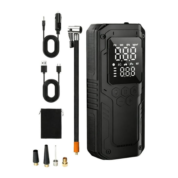 Portable Air Compressor for High Pressure Digital Tire wirh LED Light and Emergency Power Bank ...